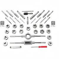 China Professional 40-Piece SAE Inch Tap and Die Set | High-Strength Alloy Steel | 4-40 to 1/2-20 Precision Thread Repair Kit for sale