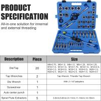 China Master 45-Piece Metric Tap & Die Set | Fully Ground Alloy Steel | Includes Large Diameter Sizes & Rugged Storage Case for sale