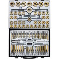 China 86 Piece Taps And Dies Set Titanium Coated GCr15 Bearing Steel Npt Tap And Die Set for sale