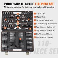 China 110 Piece Imperial Tap Set GCr15 Bearing Steel Master Metric SAE Heavy Duty for sale