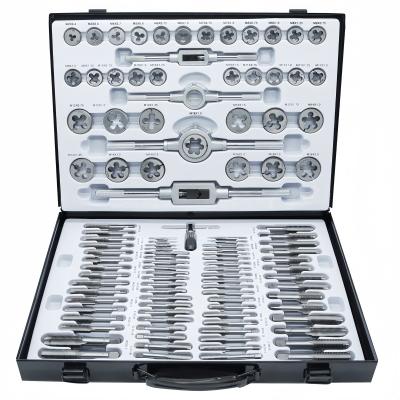 China 110 Piece Metric Tap And Die Set GCr15 Bearing Steel Master Thread Repair Kit for sale