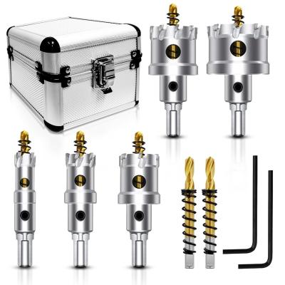 China Professional 7-Piece TCT Alloy Hole Saw Kit | 16mm-45mm Tungsten Carbide Tipped Set for Stainless Steel for sale