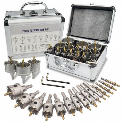 China Ultimate 20-Piece TCT Hole Saw Master Kit | 13mm–57mm Tungsten Carbide Metal Cutters for sale