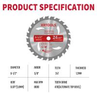 China Professional 6.5 Inch ATB Wood Rip Blade | Fast-Cutting 24-Tooth General Purpose Cutter for sale