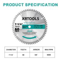China 184mm Fine Woodworking Circular Saw Blade | Cabinet-Grade 60T Crosscut (5/8