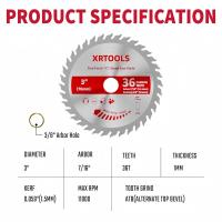 China Laminate Aluminum TCT Saw Blades 3inch 76mm 36T   TCG Cutter for sale