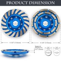 China Professional 4-1/2 Inch Double Row & Turbo Grinding Wheel | 5mm Diamond Segment for sale