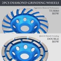China Professional 4-1/2 Inch Double Row & Turbo Grinding Wheel | 5mm Diamond Segment for sale