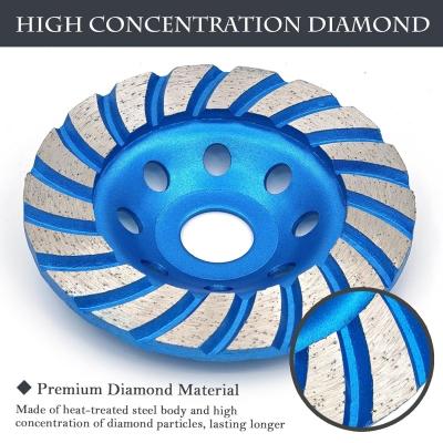China Professional 4-1/2 Inch Double Row & Turbo Grinding Wheel | 5mm Diamond Segment for sale