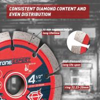 China Segment 4-1/2 Inch Sintered Diamond Saw Blades Dry Cutting With Cold Press for sale