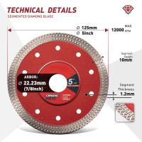 China 125mm Hard Ceramic Blade | Hot-Pressed Mesh Turbo Rim for Angle Grinders for sale