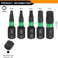 China Professional SQ0-SQ4 Screwdriver Bits | Shock-Resistant S2 Alloy (1/4