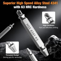 China 5-Piece Raw Steel Damaged Fastener Extractor | Sizes #0-#4 For Stripped Heads for sale