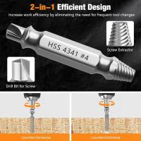 China 5-Piece Raw Steel Damaged Fastener Extractor | Sizes #0-#4 For Stripped Heads for sale