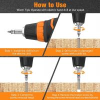 China 5-Piece Raw Steel Damaged Fastener Extractor | Sizes #0-#4 For Stripped Heads for sale