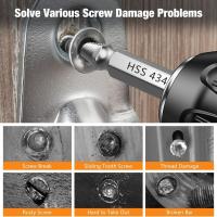 China 5-Piece Raw Steel Damaged Fastener Extractor | Sizes #0-#4 For Stripped Heads for sale