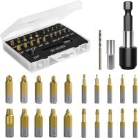 China Professional 22-Piece Damaged Screw Extractor Set | Titanium Plated HSS System for sale