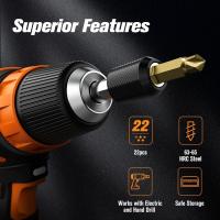 China Professional 22-Piece Damaged Screw Extractor Set | Titanium Plated HSS System for sale