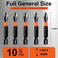China Industrial 10-Piece PH2 Impact Bit Set | 50mm S2 Steel Phillips Screwdriver Bits for sale