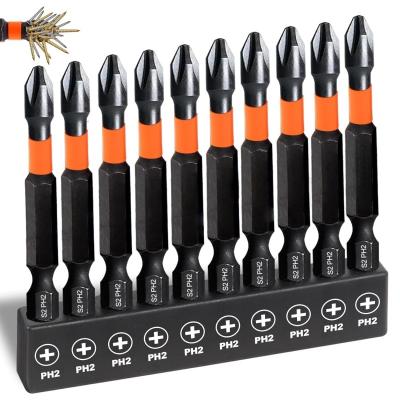 China Industrial 10-Piece PH2 Impact Bit Set | 50mm S2 Steel Phillips Screwdriver Bits for sale