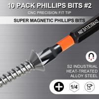 China Heavy-Duty 4-Inch Phillips #2 Power Bits | Deep-Clearance Impact Driver Set for sale