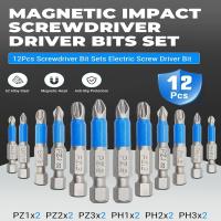 China Industrial 12-Piece S2 Steel Impact Bit Set | 50mm Dual-Profile Master Kit (PH1-PH3 & PZ1-PZ3) for sale
