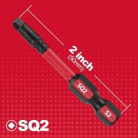 China Professional 2-Inch Square #2 Power Bit | Shock-Absorbing Red Torsion Zone (1/4
