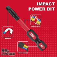 China Professional 2-Inch Square #2 Power Bit | Shock-Absorbing Red Torsion Zone (1/4