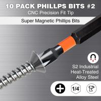 China Heavy-Duty 90mm Phillips #2 Bit | Anti-Wobble S2 Steel (1/4