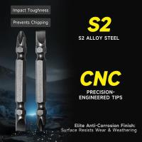 China Industrial 65mm Double-Ended Bit | PH2 & SL6 (Flathead) S2 Steel Power Bit for sale