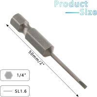 China Industrial 50mm SL1.6 Slotted Impact Bit | Heavy-Duty 8mm Flathead Power Bit for sale