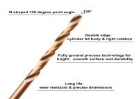 China DIN338 Straight Shank Fully ground drill bit Amber finished,M35 Twist Drill Bits for Hard Metal, Stainless for sale