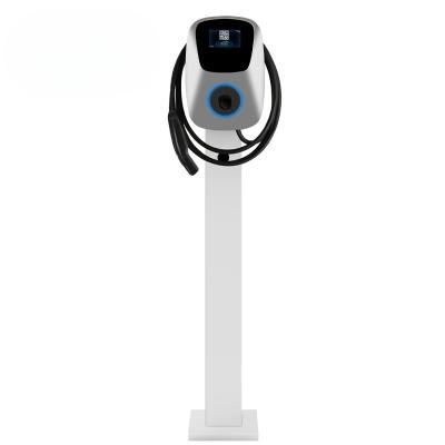 China 7kW 9.6kW 11kW 22kW AC EV Charger Wallbox Floor Mounted with 4.3-inch LCD Display and OCPP 1.6 Support for sale