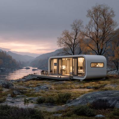 China Mini Luxury Steel Office Pods Outdoor Hotel Capsule House Cabin Mobile House Prefab Modular for Hotel Shops Kiosk for sale