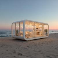 China Mini Luxury Steel Office Pods Outdoor Hotel Capsule House Cabin Mobile House Prefab Modular for Hotel Shops Kiosk for sale