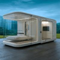 China Outdoor Eco Smart Prefabricated Cabin House Space Capsule House Home Portable Cabin With Kitchen For Unused Land for sale