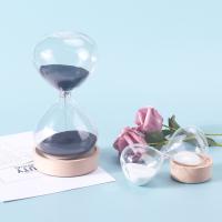 China Custom Decorative Sand Timer 60 Minute 30 Minute 50 Minute With Wood Base for sale