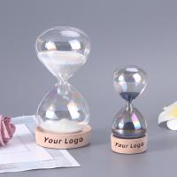 China Custom Decorative Sand Timer 60 Minute 30 Minute 50 Minute With Wood Base for sale