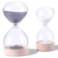 China Custom Decorative Sand Timer 60 Minute 30 Minute 50 Minute With Wood Base for sale