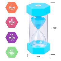 China Kids Sand Timer Hourglass Plastic Hexagonal Hourglass Free Sample for sale