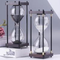 China Black 30 Minute Hourglass Sand Timer Custom Logo For Business Gift for sale