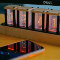 China RGB Electronic Glow LED Tube Light Clock Square Shape for sale
