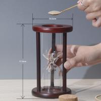 China creative decorative ornaments wooden craft gift quicksand bottle funnel timer Wooden DIY handmade self-loading hourglass for sale