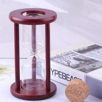 China creative decorative ornaments wooden craft gift quicksand bottle funnel timer Wooden DIY handmade self-loading hourglass for sale
