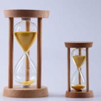 China Three Pillar Wooden Hourglass Customized Antique Sand Timer for Gift for sale