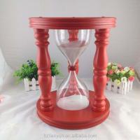 China 24 Hours Sand Clock Hourglass Sand Timer For Kid Wooden Stool for sale