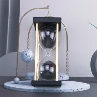 China Luxury home decor Vintage design sand hourglass custom hourglass 20min 10min table sand timer wooden hourglass for sale