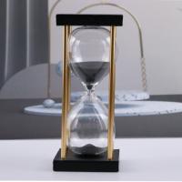 China Luxury home decor Vintage design sand hourglass custom hourglass 20min 10min table sand timer wooden hourglass for sale