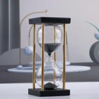 China Luxury home decor Vintage design sand hourglass custom hourglass 20min 10min table sand timer wooden hourglass for sale