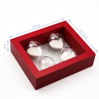 China Big Sand Timer Hourglass Wooden Stool Pine Material For Souvenir And Festival Gift for sale
